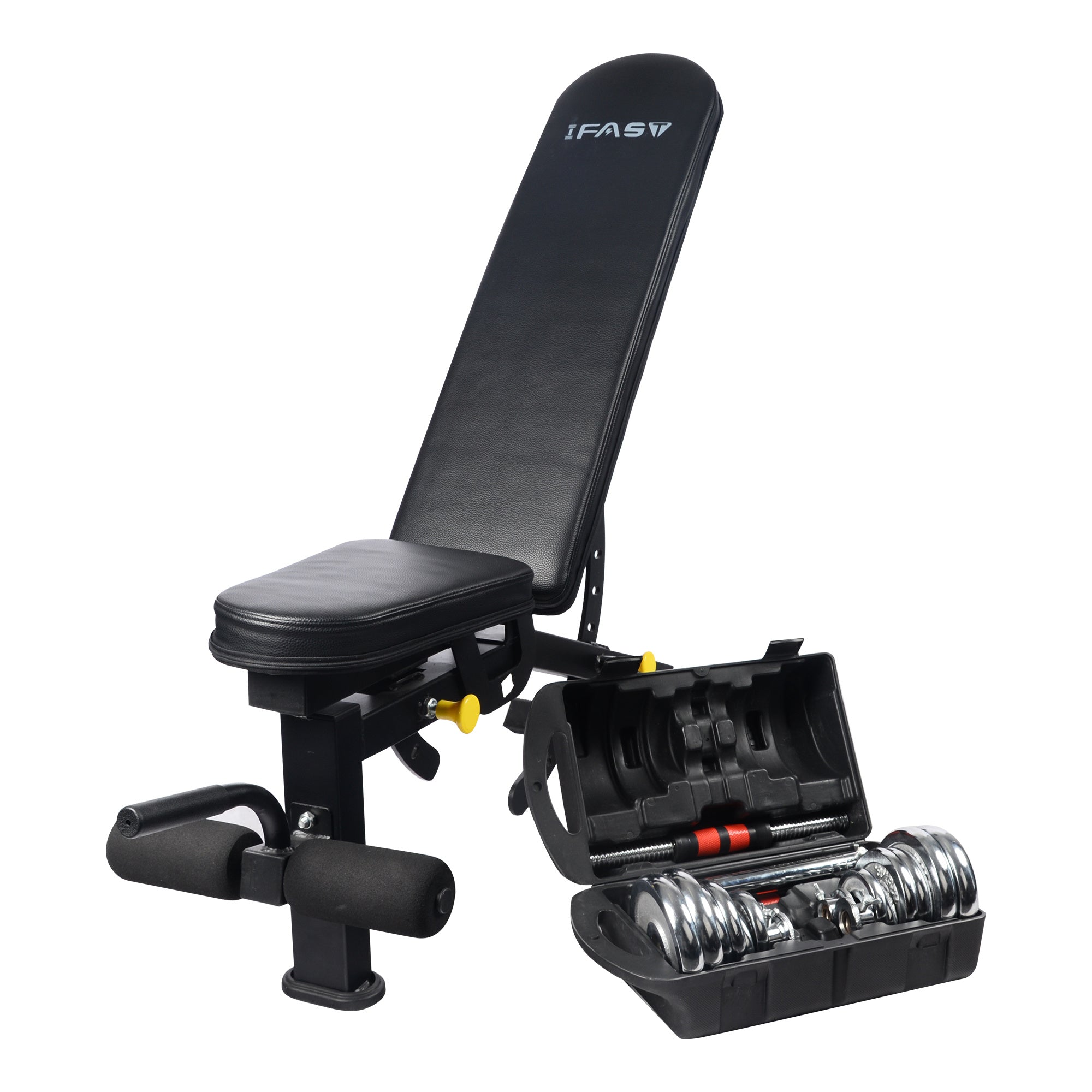 44-110LB Adjustable Dumbbells Set With Bench