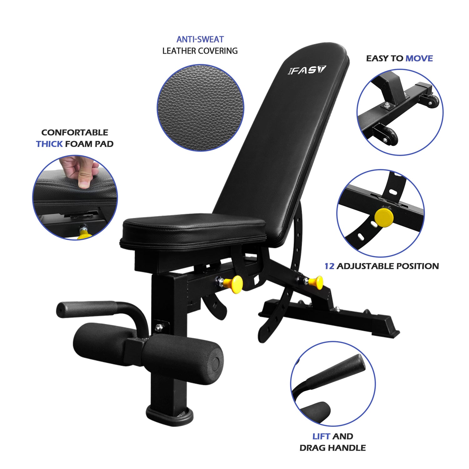IFAST Power Rack With Bench Cable Attachment 3 Colors