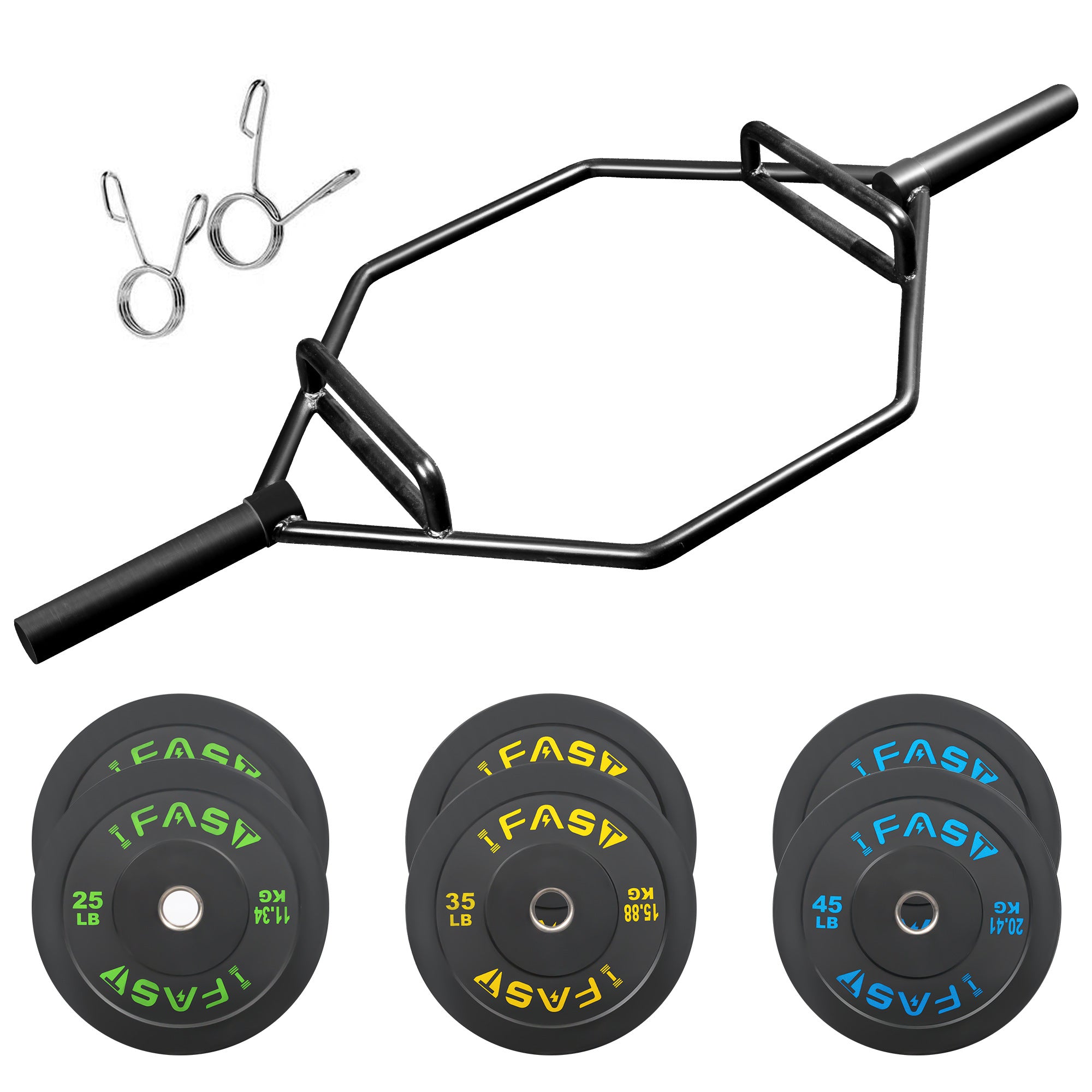 IFAST Trap Bar Bumper Plates Set-20-210LB